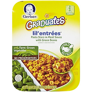 Gerber Mealtime for Toddler Pasta Sauce in Meat Sauce with Side of Green Beans, Packed in Seasoned Water, Toddler Meal with No Preservatives, 6.8 OZ (Pack of 3)