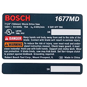 Bosch Parts 1619X01789 Nameplate