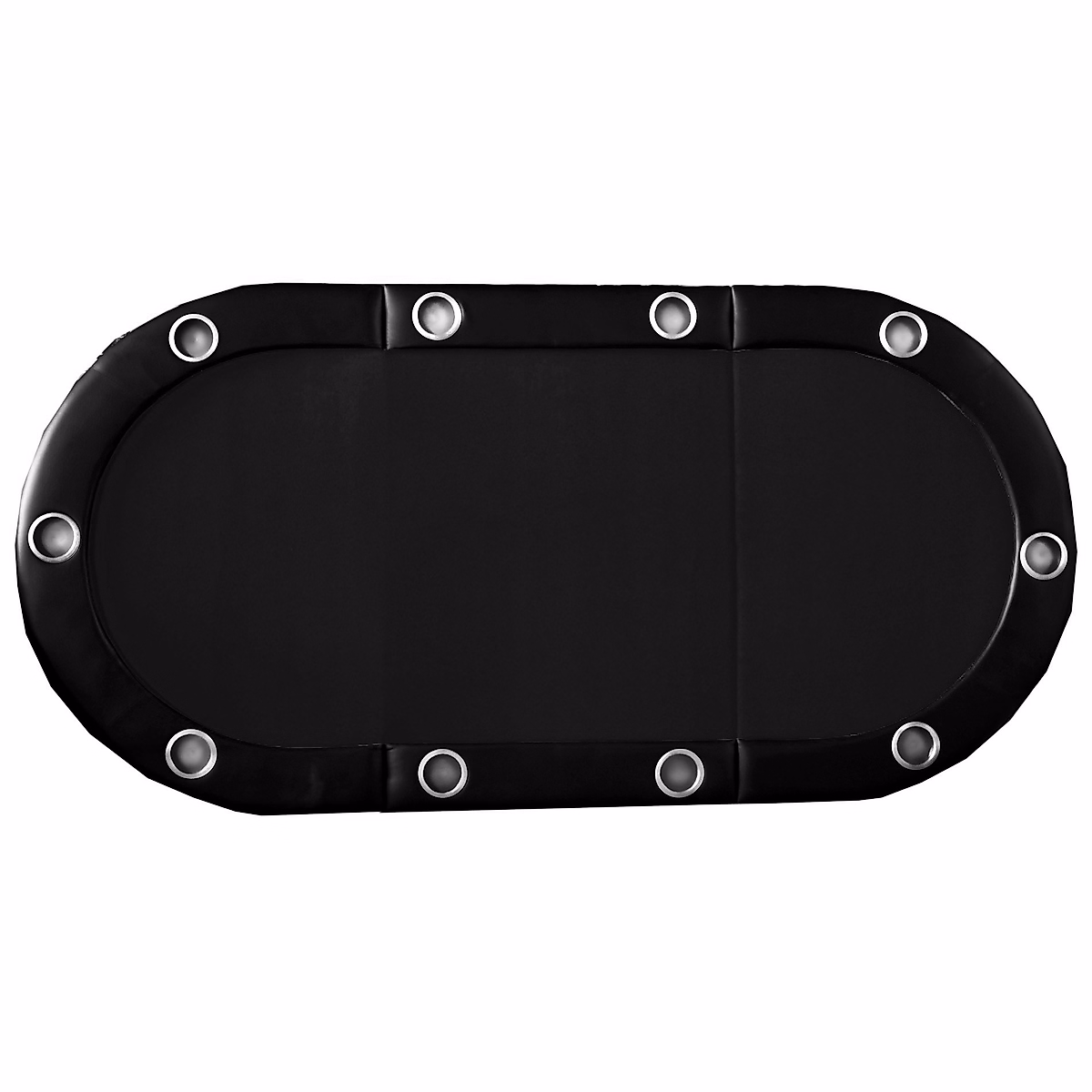 IDS Poker 84" 10 Player Tri-Fold Poker Table Top Black Felt Cup Holder with Carrying Bag