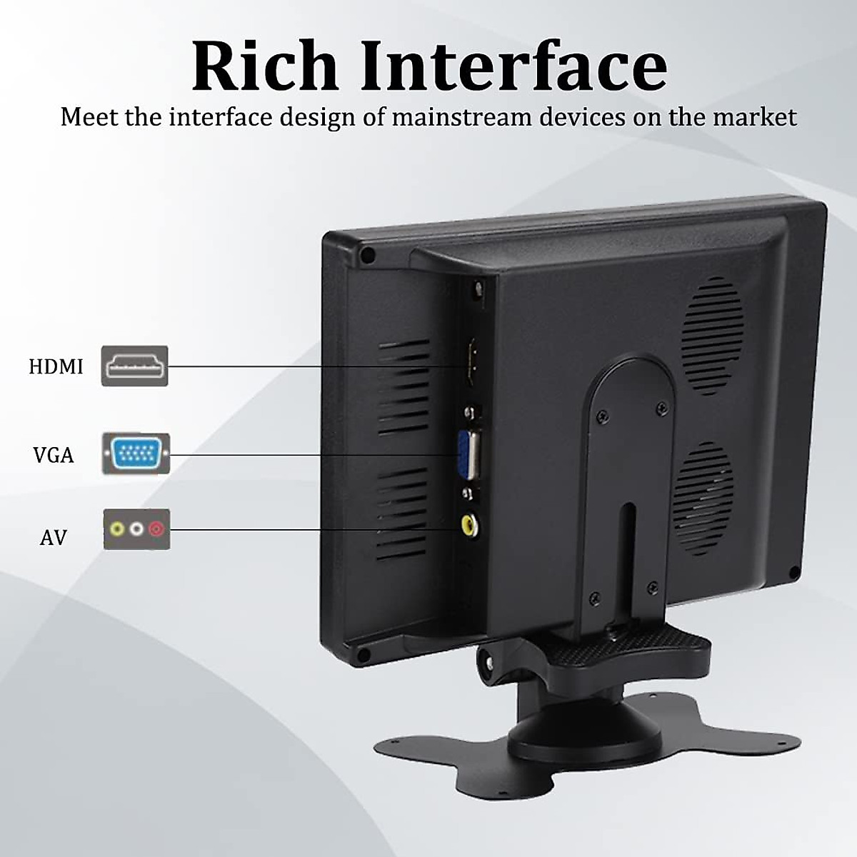 Wendry 7 Inch Monitor,1080P HDMI Computer Monitor,16:9 LED Backlight Display for,Portable VGA AV HDMI Computer Screen with Stand for Car Display, CCTV, LCD Full HD Monitor