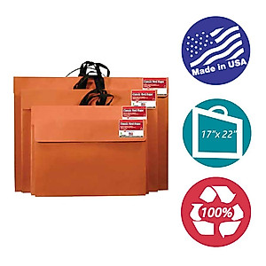 Star Products 17 x 22, Classic Red Rope, Paper Artist Portfolio with Soft Woven Handle – Poster, Art Storage, 17" x 22"