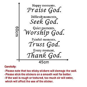 Wall Vinyl Decal Quote Sign Christian Praise God DIY Art Sticker Home Wall Decor