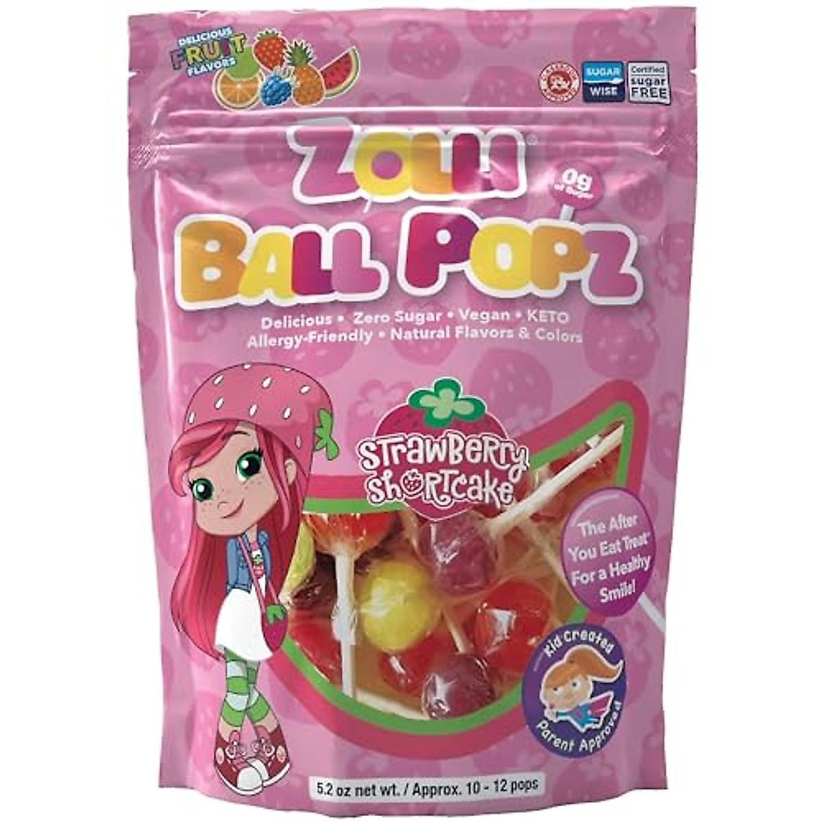 Zollipops The Clean Teeth Pops, Anti Cavity Lollipops, Ball Popz, 5.2 oz (Packaging May Vary)