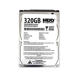MDD 320GB 8MB Cache 5400RPM SATA 6.0Gb/s 2.5" Notebook Hard Drive (MD320GLSA854) - 2 Year Warranty