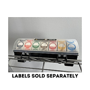 QSRProducts 7-Slot Day of The Week Covered Label Dispenser (for 3/4" or 1" Labels) - Food Sticker Holder for Inventory Management and Meal Prep, Protects Labels Inside