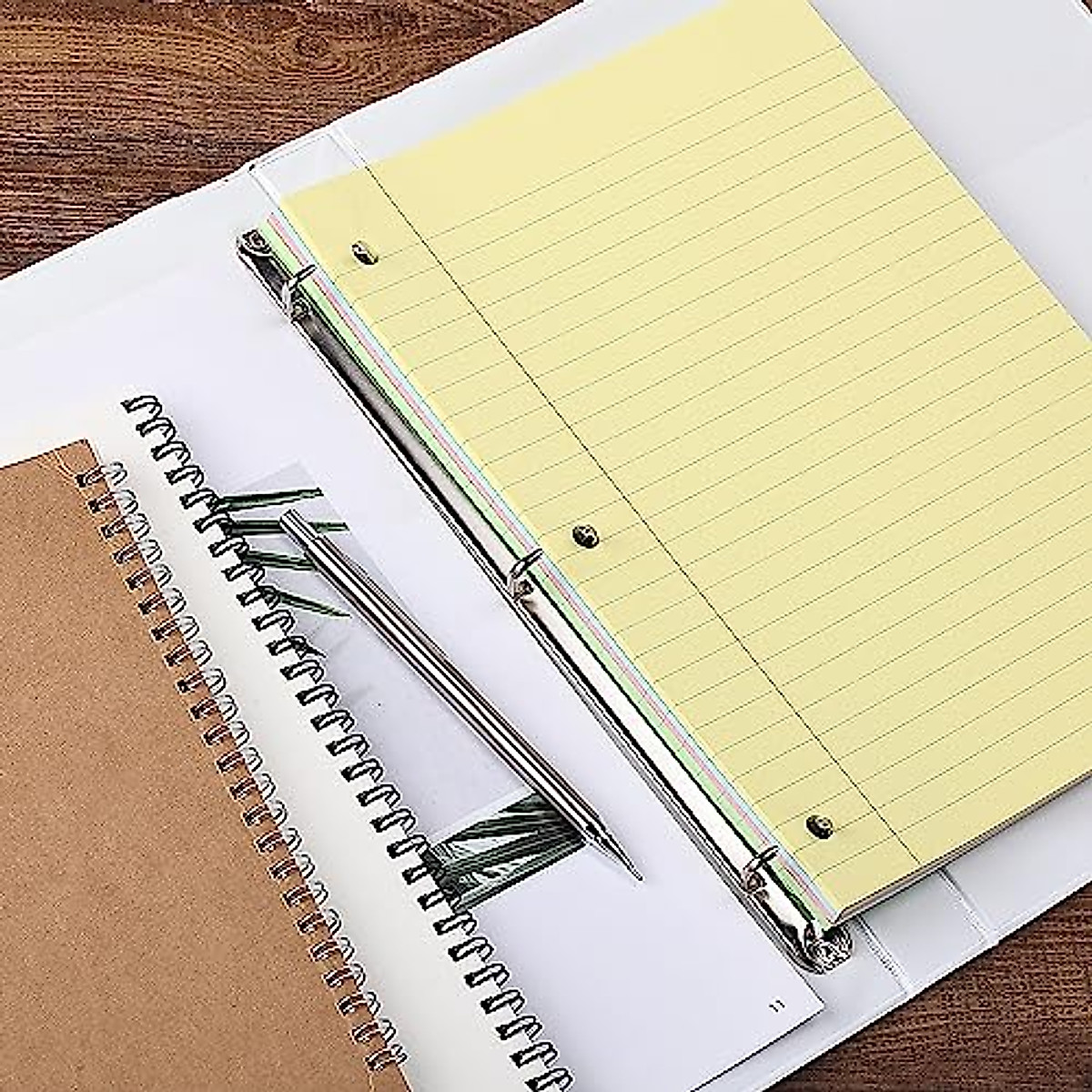 Mr. Pen- Colored Loose Leaf Paper Wide Ruled, 100 Sheets, 8” x 10.5”, 3- Hole Punched, Notebook Paper, Lined Paper, Binder Paper, Writing Paper, Filler Paper, Wide Ruled Notebook Paper