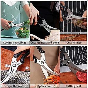Kitchen Scissors, KOOKTOOL Kitchen Shears Heavy Duty Poultry Shears, Dishwasher Safe Meat Scissors, Kitchen Shears for Chicken, Bone, Poultry, Vegetable, Fish