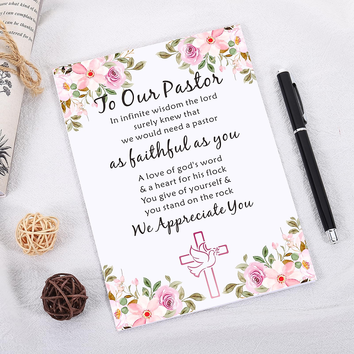 Pastor Appreciation Cards for Partors, Pastor Wife Appreciation Cards, Pastor Appreciation Gifts, Pastor Gifts for Men, Ministry Appreciation Card for Pastor, Christian Thank You Cards With Envelopes