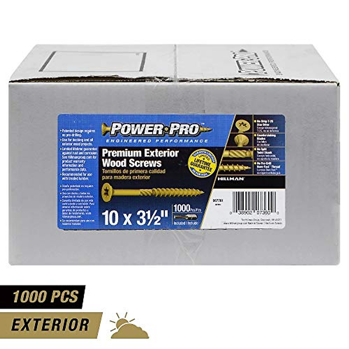 Power Pro Premium Exterior Wood Screws (#10 x 3-1/2") - 1000pc
