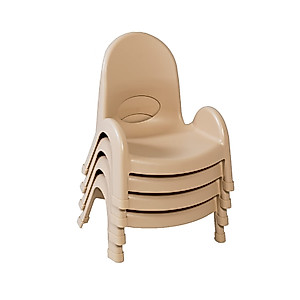 Children’s Factory Value Stack Kids Chair, Natural Tan - 5"H, AB7705NT, Preschool and Daycare Flexible Seating, Classroom Desk Chair for Toddlers, Girls and Boys, 1-Pack