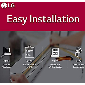 LG 7,500 BTU Window Air Conditioner with Supplemental Heat, Cools 320 Sq.Ft. (16' x 20' Room Size), Electronic Controls with Remote, 2 Cooling, Heating & Fan Speeds, Slide In-Out Chassis, 115V