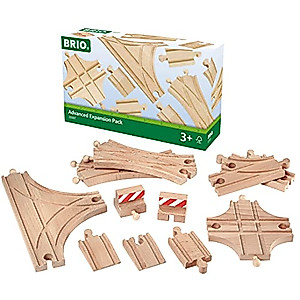 BRIO World 33307 - Advanced Expansion Pack - 11 Piece Set of Wooden Train Tracks for Kids | Train Set Expansion | Fun Learning Toy | Compatible with All Railway Toys | FSC Certified