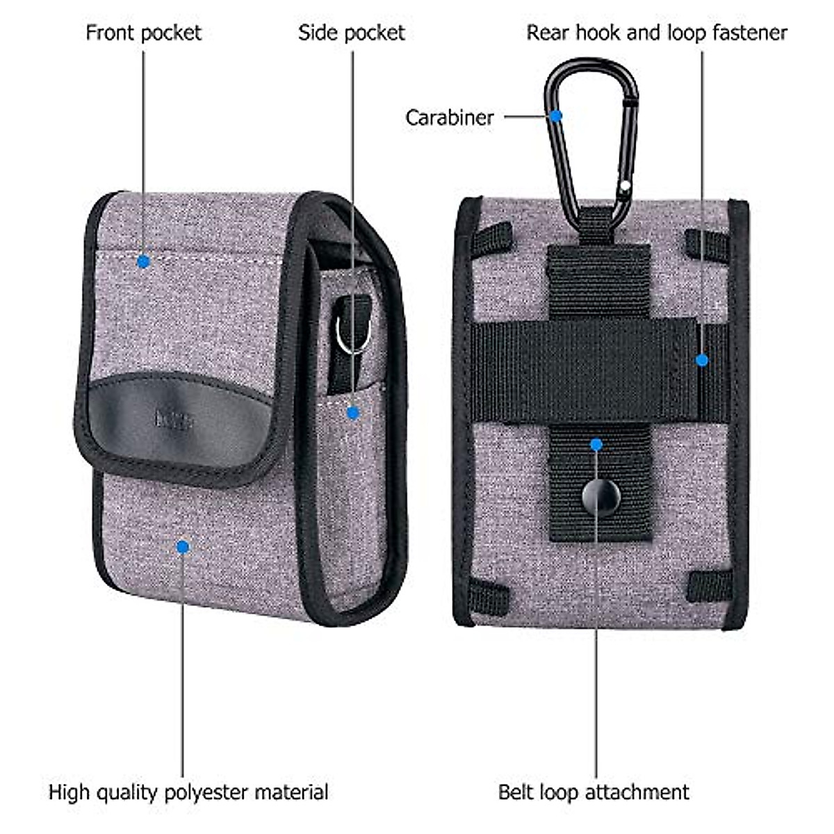 Kiorafoto Compact Camera Pouch Case for Sony ZV-1F ZV-1 ZV1 RX100VII RX100VI RX100VA RX100V RX100IV III II Canon G7X III II G9X II SX740 SX730 SX620 SX610 Olympus TG-6 TG-5 Ricoh GR IIIx GRIII GR3