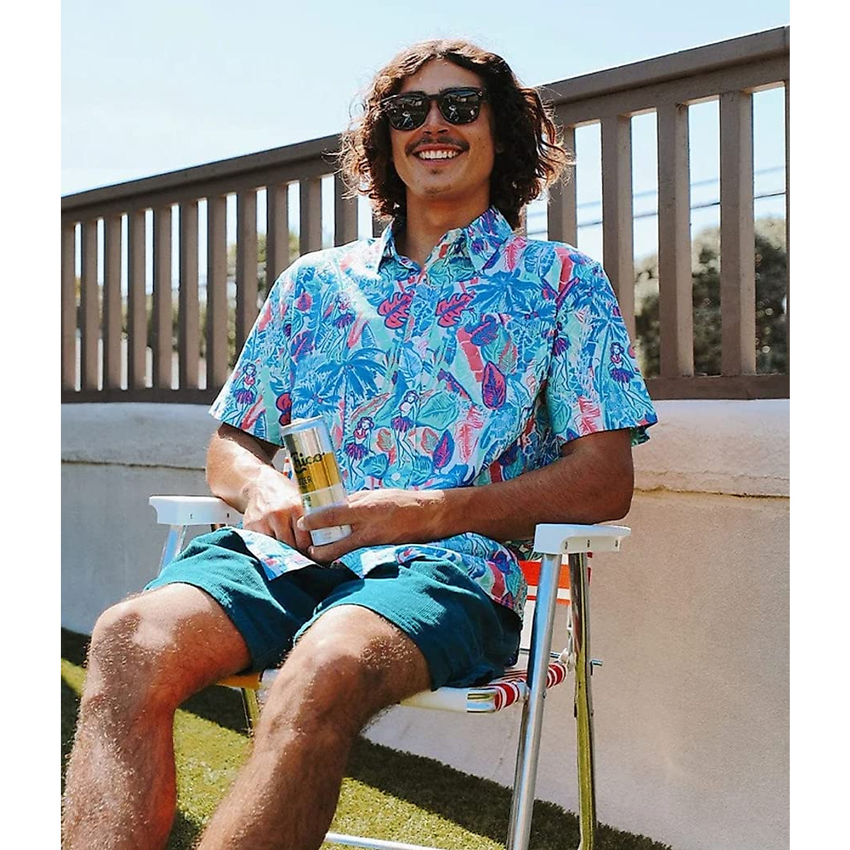 Tipsy Elves Men's Vacation The Island Breeze Hawaiian Shirt Size X-Large