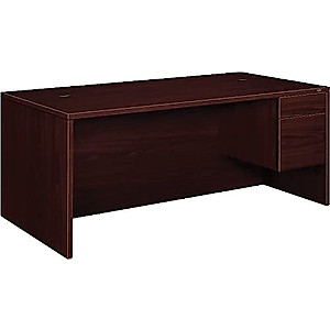 HON 10585Rnn 10500 Series Large L Or U Right 3/4-Height Ped Desk, 72W X 36D, Mahogany