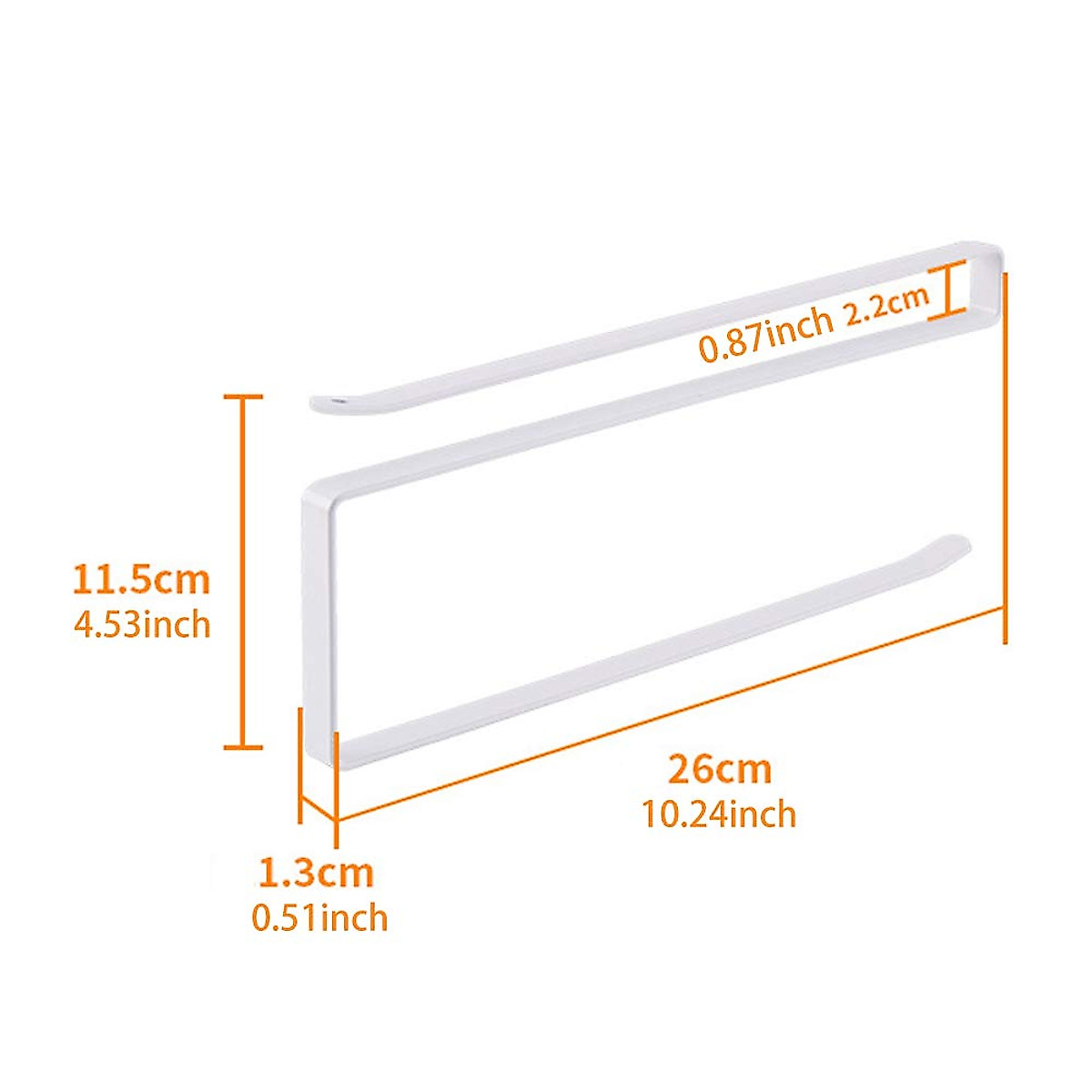Usmascot Paper Towel Holder Dispenser Under Cabinet Paper Roll Holders (NO Drilling) for Kitchen Bathroom, Hanging Paper Towel Rack Hanger Over the Door, Humanized Design (White)
