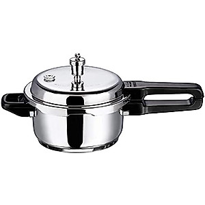 Vinod Pressure Cooker Stainless Steel – Outer Lid - 3 Liter – Induction Base Cooker – Indian Pressure Cooker – Sandwich Bottom – Best Used For Indian Cooking, Soups, and Rice Recipes, Quinoa