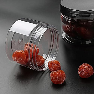 Lainrrew 12 Pcs 8oz Plastic Jars with Lids, Clear Plastic Slime Containers Plastic Round Storage Jars Container Wide Opening Storage Jars for Kitchen, Home, Crafts Storage