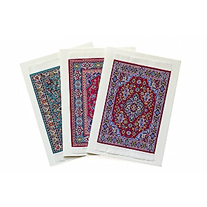 Oriental Carpet Woven Fabric Bookmark - 6 Bookmark Design Collection - Set #2 Beautiful, Elegant, Cloth Bookmarks! Best Gifts & Stocking Stuffers for Men,Women,Teachers & Librarians!