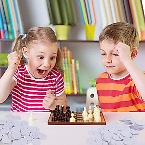 Coopay 1-1/5 inch Plastic Learning Counters Disks Bingo Chip Counting Discs Markers for Math Practice and Poker Chips Game Tokens, 200 Pieces(White)