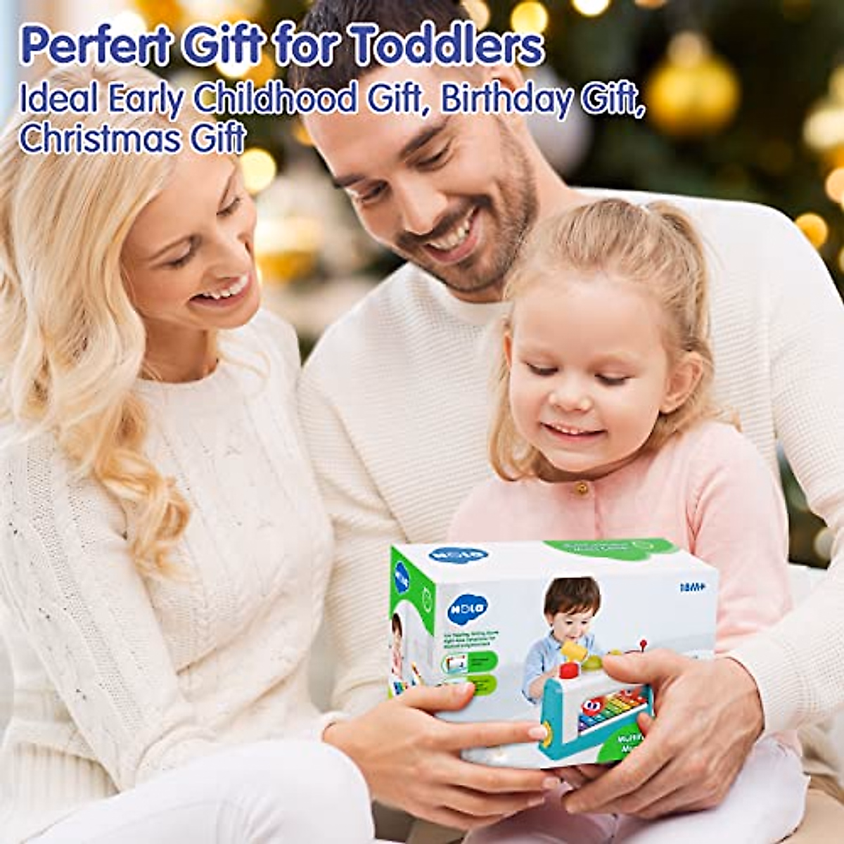 HOLA Toys for 1 Year Old Boy Gifts- 4 in1 Musical Pounding Toy with Xylophone, Baby Toys 12-18 Months, 1 Year Old Toys for Boys Toddler Toys Age 1-2 3, Montessori Toys for 1 Year Old Girl Gifts