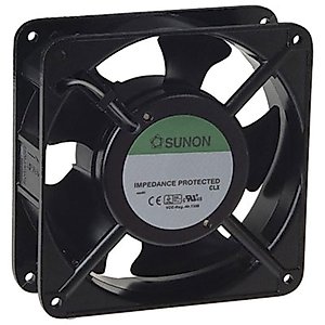 SUNON DP200A-2123XBT-R AC Fan Ball, 220 VAC, 117 CFM, Terminals, UL/CSA/TUV, 120 mm L x 120 mm W x 38 mm H