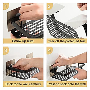 ITrixgan Bathroom Organizer Accessory Inside Shower Shelf Wall Caddy Stick On Rack Storage Holders
