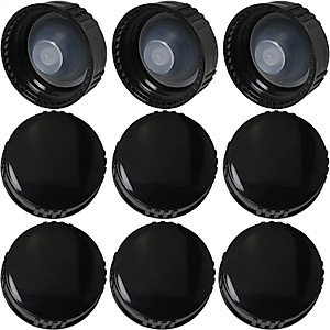 MEETOOT 12pcs Phenolic Resin Cover 28mm Black Poly Seal Screw Caps for Daily Chemicals, Food, Cosmetics Bottles