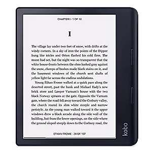 Kobo Sage | eReader | 8” HD Glare Free Touchscreen | Waterproof | Adjustable Brightness and Color Temperature | Blue Light Reduction | Bluetooth | WiFi | 32GB of Storage | Carta E Ink Technology