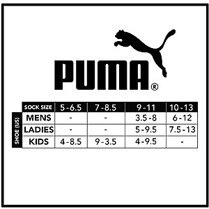 PUMA KIDS' 6 PACK LOW CUT SOCKS (9-11, Black with Grey)