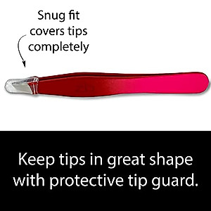 Zizzili Basics Tweezers - Limited Edition Red Delight Slant Tip - Best Tweezer for Eyebrow, Facial Hair Removal and your Precision Needs