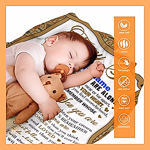 Personalized to My Son Blanket from Mom Dad 60x80 Inches Lightweight Flannel Throws Custom Name Gift for Boy Men Super Soft Comfy Lion Blankets Birthday Christmas Decor Couch Sofa