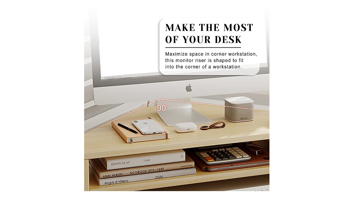 ROYUMI L-Shaped Monitor Stand - Ergonomic & Stylish Design