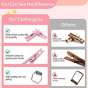 100PCS Baby Shower Clothespin Games Mini Pink Clothes Pins 1.4 inch for Party Decorations(Pink)