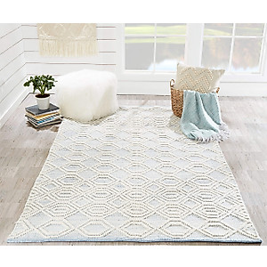 Momeni Hermosa Geometric Hand Woven Light Blue Area Rug 7'9"" X 9'9""" (HRM-1)