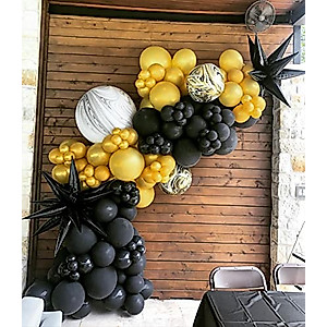 Explosion Star Foil Balloons, 50pcs Black Foil Cone Balloons, 26 inch Starburst Balloons Point Star Balloons for Halloween Christmas Birthday Party Decorations Baby Shower Wedding Photo Booth Backdrop