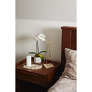 Umbra 299481-221 Prisma Tray, Geometric Plated Jewelry Storage, 11" Length x 7.25" Height x 1.5” Width, Matte Brass