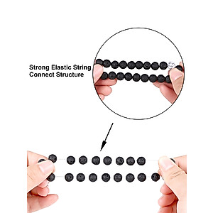 Bememo 4 Pieces Chakra Bracelets for Men Women Aromatherapy Essential Oil Diffuser Lava Stone Bracelets for Yoga Bracelets 7 Colors Chakra Beads