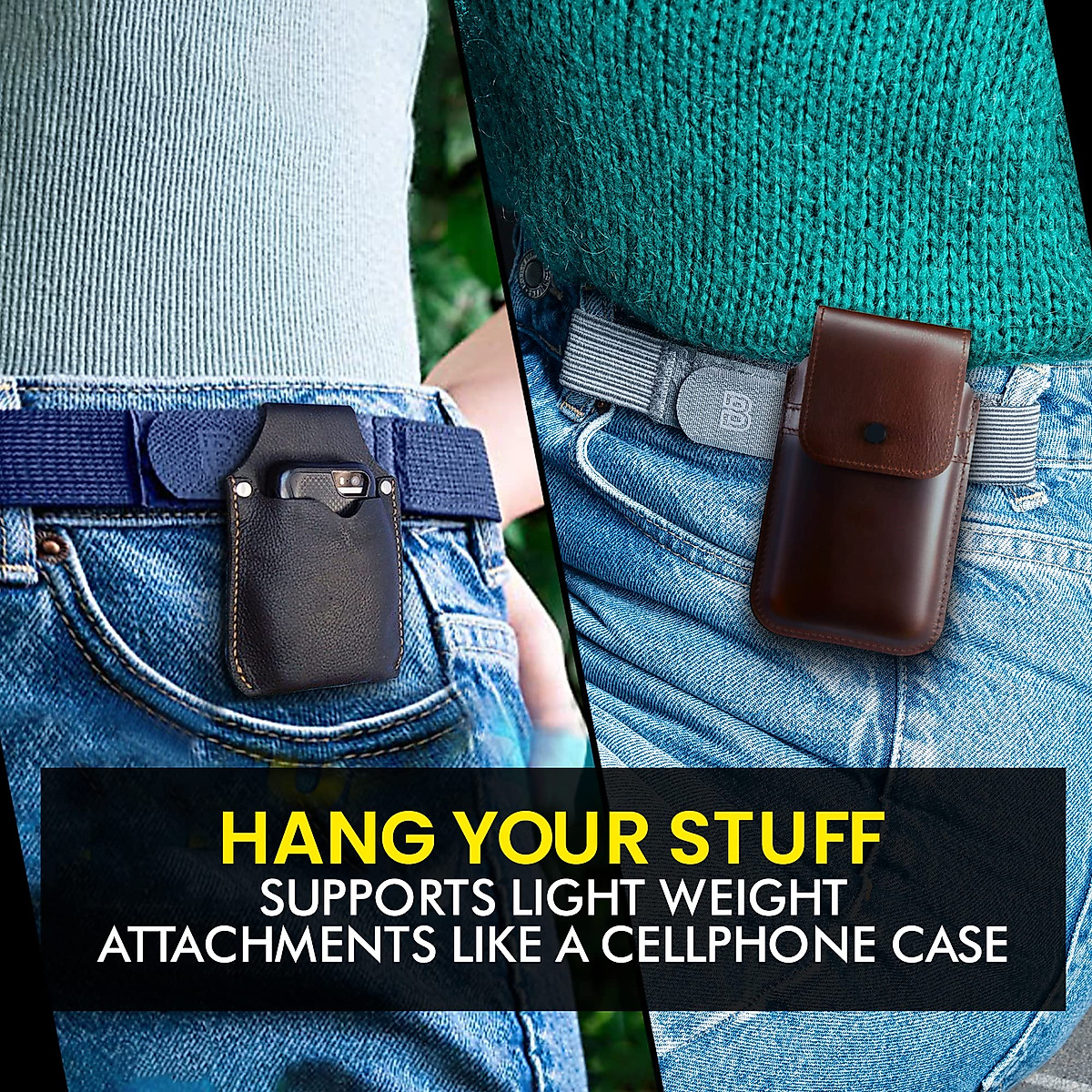 BeltBro For Women No Buckle Elastic Belt — 6 Pack (S, M, L) x 2 — Fits 1 Inch Belt Loops, Easy To Use