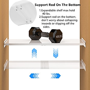 MIYUPTC Expandable Closet Organizer Shelves, Wardrobe Organizer System Adjustable DIY Closet Dividers Separator Storage Organization, Large, 3 Pack