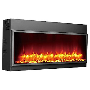 Dynasty Harmony 55 Inch Electric Fireplace - Modern, Linear Design with Multiple Flame Colors & Remote Control | Hardwire or Plug-in Installation, Supplemental Zone Heat