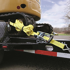 SmartStraps 27-Foot Premium Ratchet Straps, Yellow (1pk) – 10,000 lbs Break Strength, 3,333 lbs Safe Work Load - Commercial Tie-Downs Designed for Heavy-Duty Transport - Safely Haul Large Equipment, Tractors, Vehicles and More