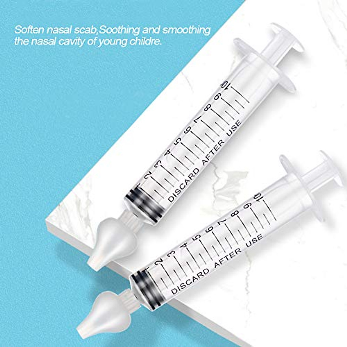 Syringe Nasal Irrigator, Professional Baby Nasal Irrigator Portable Infant Nose Cleaner Rinsing Device Fast All Natural Relief-Nasal Irrigation/Nasal Spray/Nasal Hygiene (2 pièces)