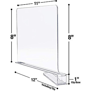 OMFMF 2 Pack Acrylic Closet Shelf Dividers,Great Organizer for Clothes, Linens, Purse Separators, Versatile for Closets, Kitchen Cabinets, Bedroom (2 Pack)