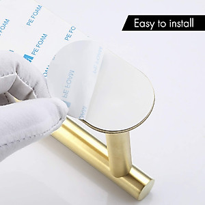 KES Gold Paper Towel Holder Under Cabinet Mount Adhesive Paper Towel Roll Holder for Kitchen Stick on Wall SUS 304 Stainless Steel, A7170S30-BZ