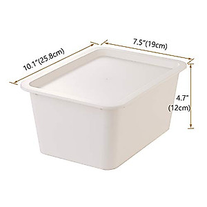 Lunmore Small Storage Box Bin Container Cube Organizer Set Stackable Storage Basket Shelf Organizer Pack of 3