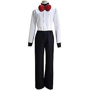 MengXin Hazbin Hotel Moxxie Helluva Boss Cosplay Costume Halloween Party Blue Tuxedo Uniform Outfits (Medium, Blue)