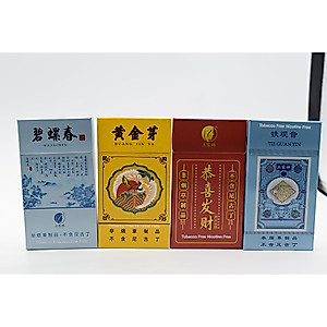 Wild Tea Herbal Cigarettes, Tobacco and Nicotine Free, 4 Packs, 80 Smokes