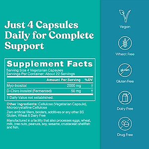 Regulate Menstrual Cycle Support – Hormone Balance for Women at Optimal 40:1 Myo-Inositol & D-Chiro Inositol – PCOS Supplement for Period Consistency, Menstrual & Ovulation Support – 90 Vegan Capsules