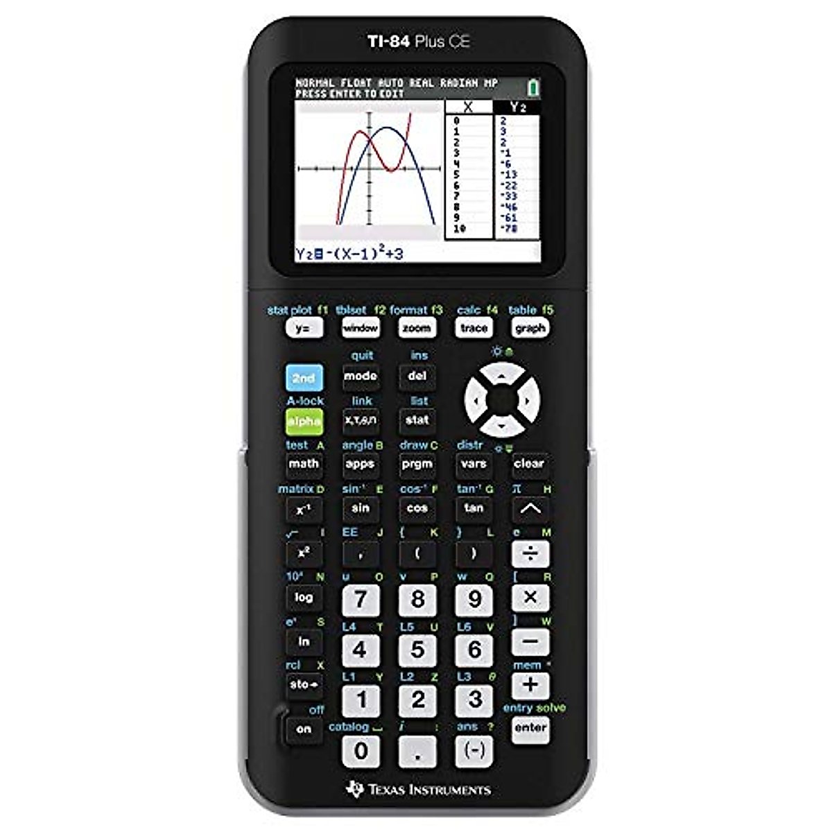 Texas Instruments TI-84 Plus CE Graphing Calculator, Black (Renewed)